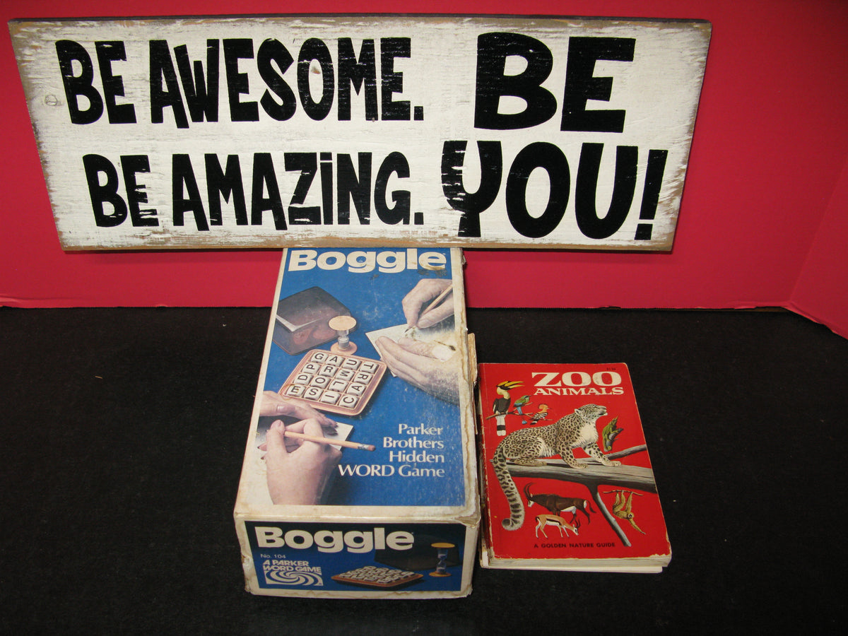Boggle Word Game, Zoo Animals Book, and Wooden Sign — The Pop Culture ...