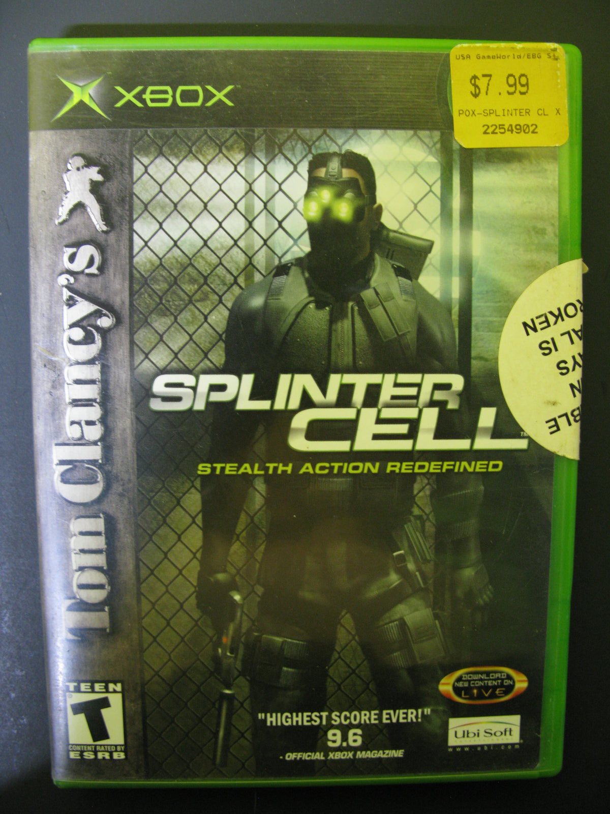 Xbox Splinter Cell Stealth Action Redefined — The Pop Culture Antique ...